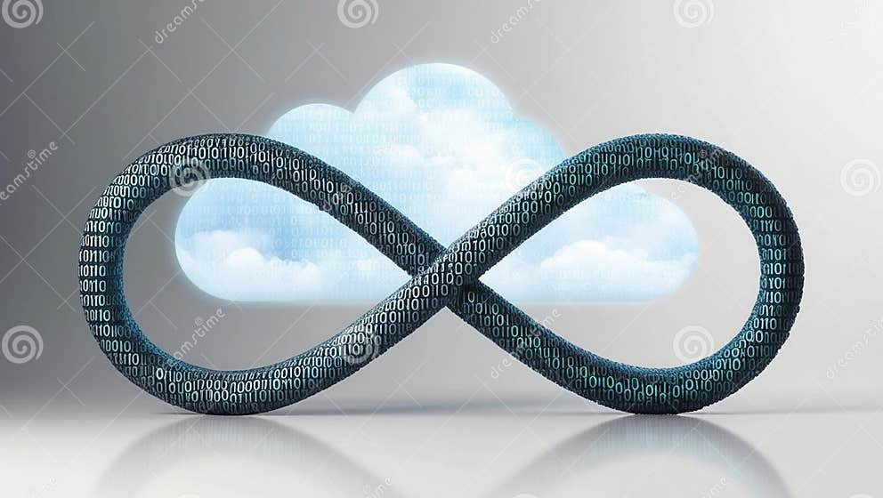 Symbolic Infinity Loop Made of Binary Code Flowing Seamlessly into ...