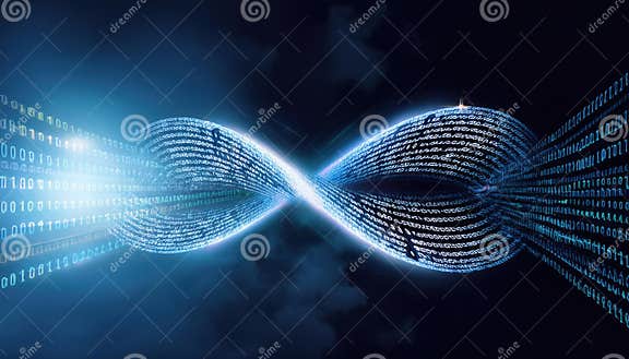 Symbolic Infinity Loop Made of Binary Code Flows Seamlessly into ...