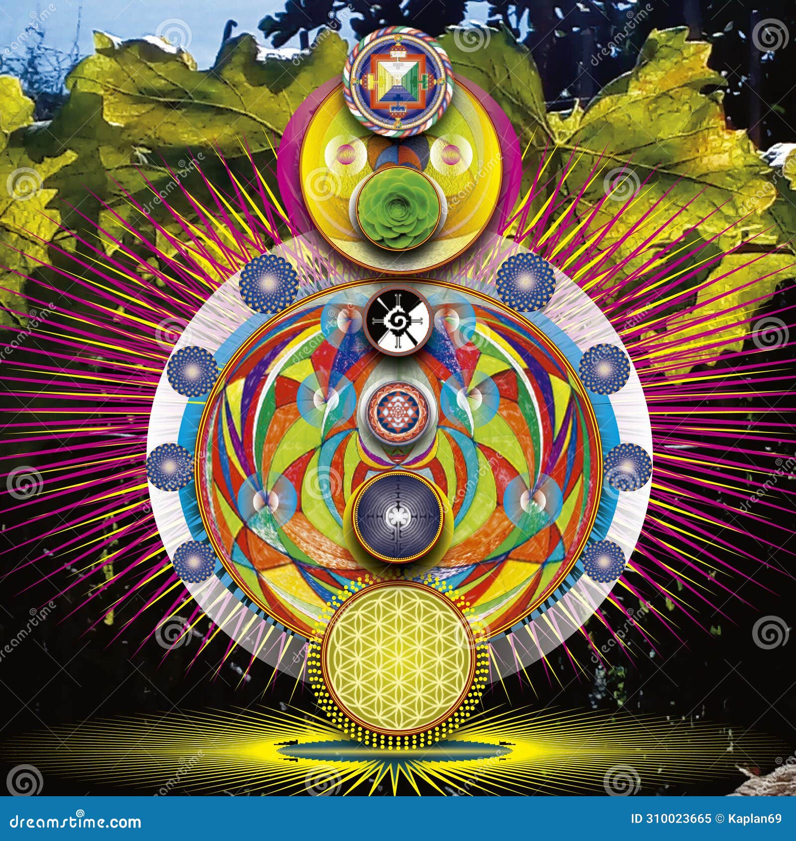 Symbolic mandala number 44 stock illustration. Illustration of design ...