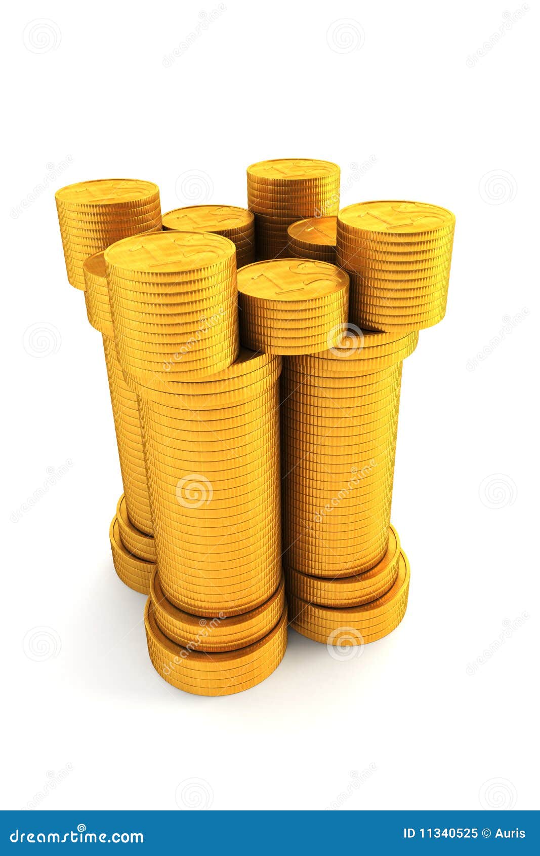 Symbolic money s tower stock illustration. Illustration of achievement ...