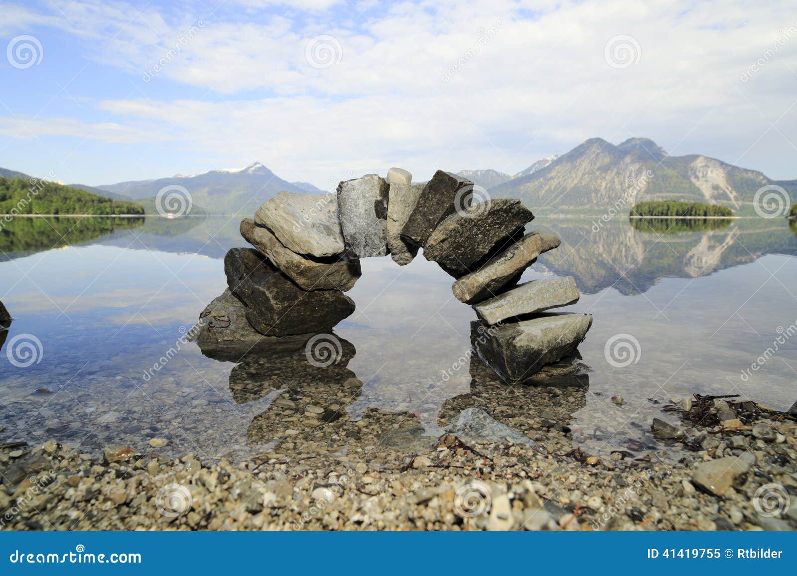 Symbolic Natural Stone Bridge Stock Image - Image of flora, massage ...