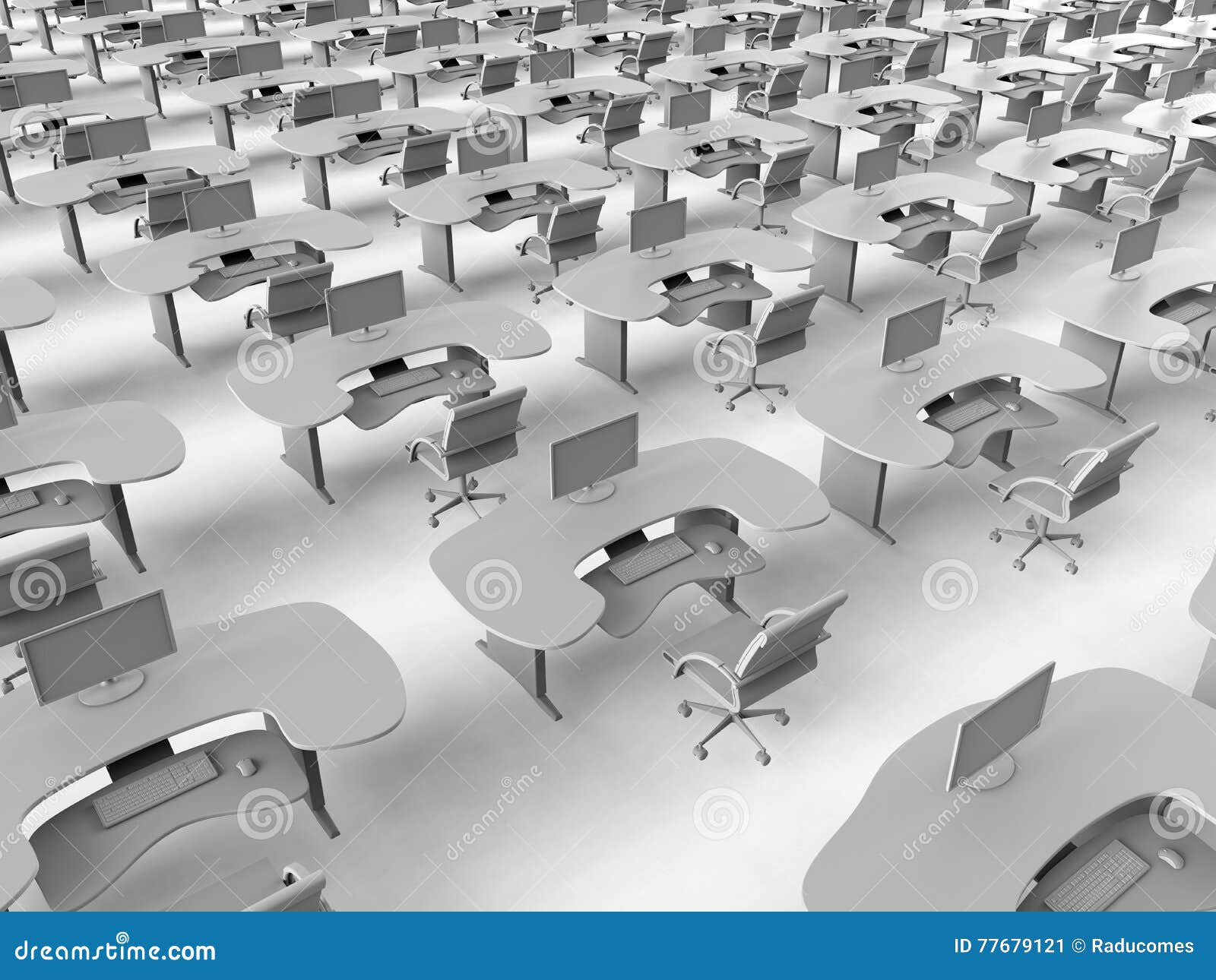 Symbolic Office Desk Work Place Stock Illustration - Illustration of ...