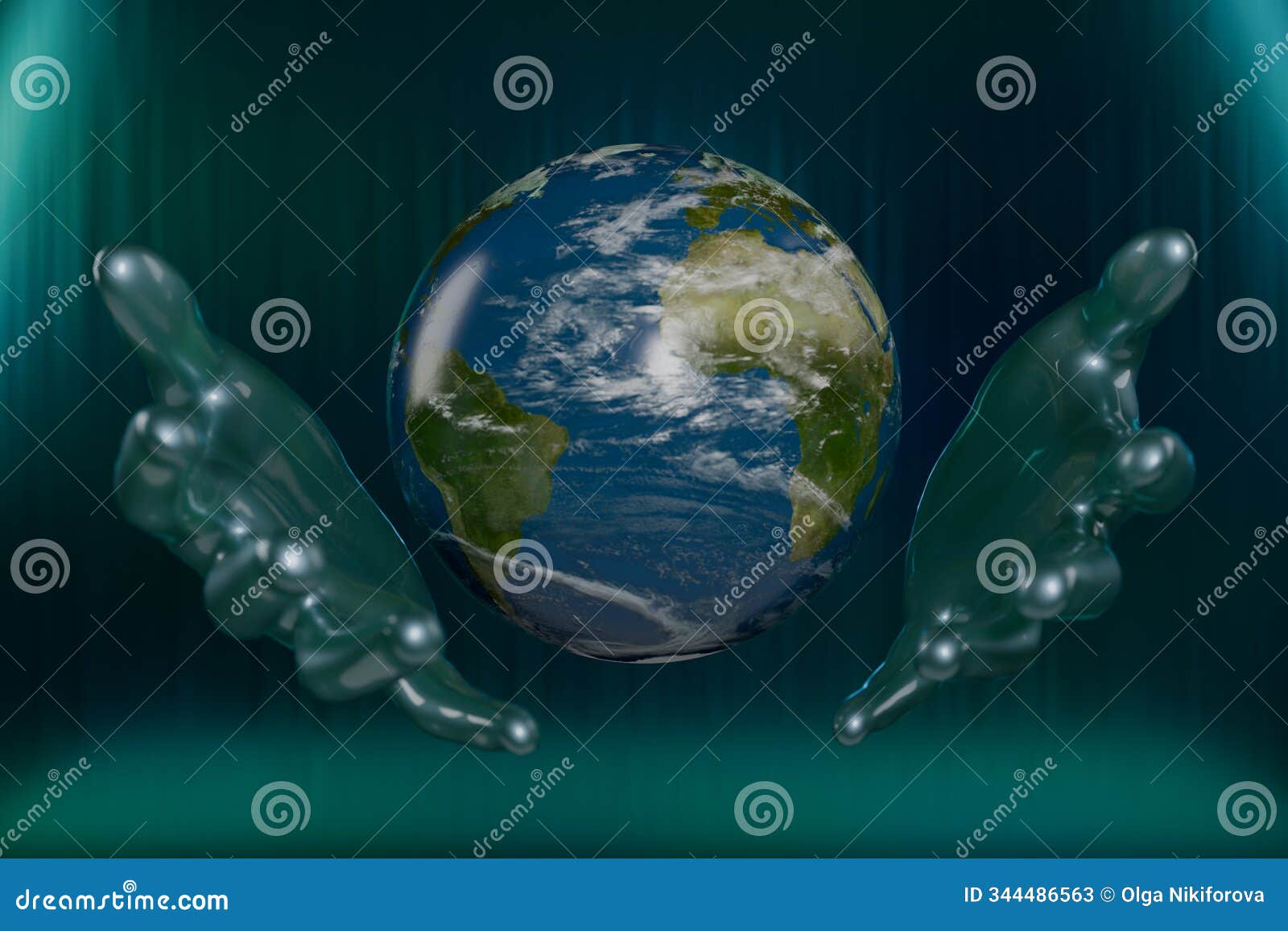 A Symbolic Representation of Earth Held by Two Hands, Emphasizing Care ...