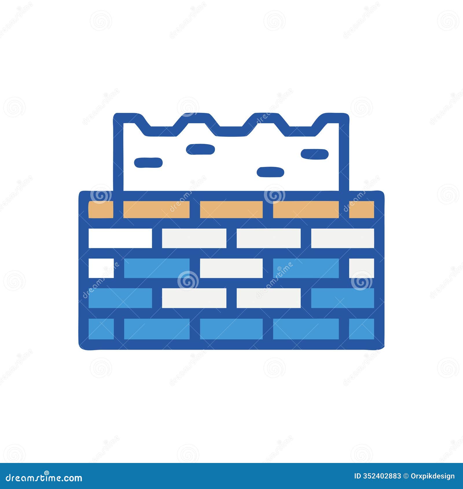 Retaining Wall Design Symbol for Engineering Stock Illustration ...