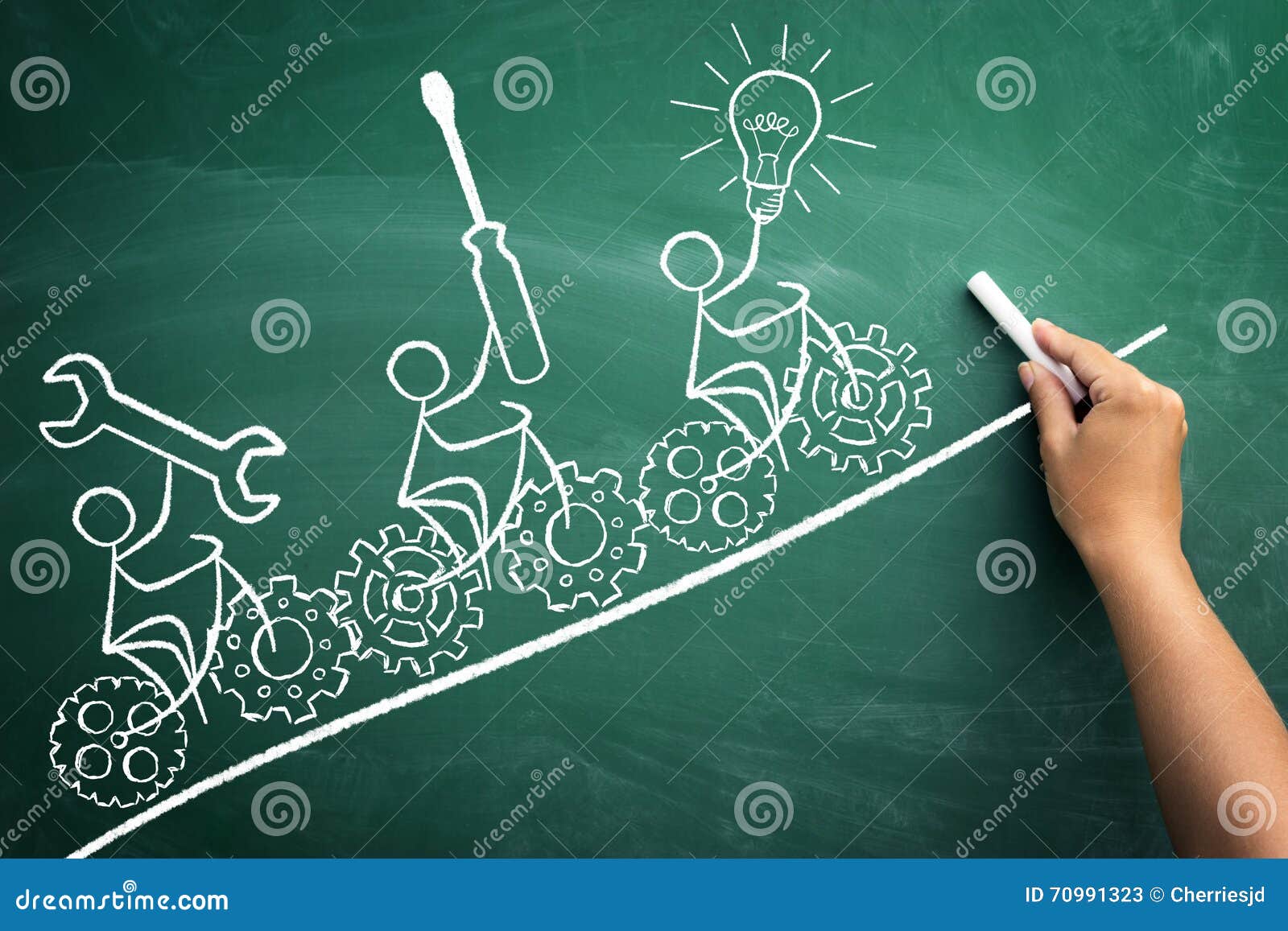 Symbolic Representation of Teamwork Blackboard Stock Image - Image of ...