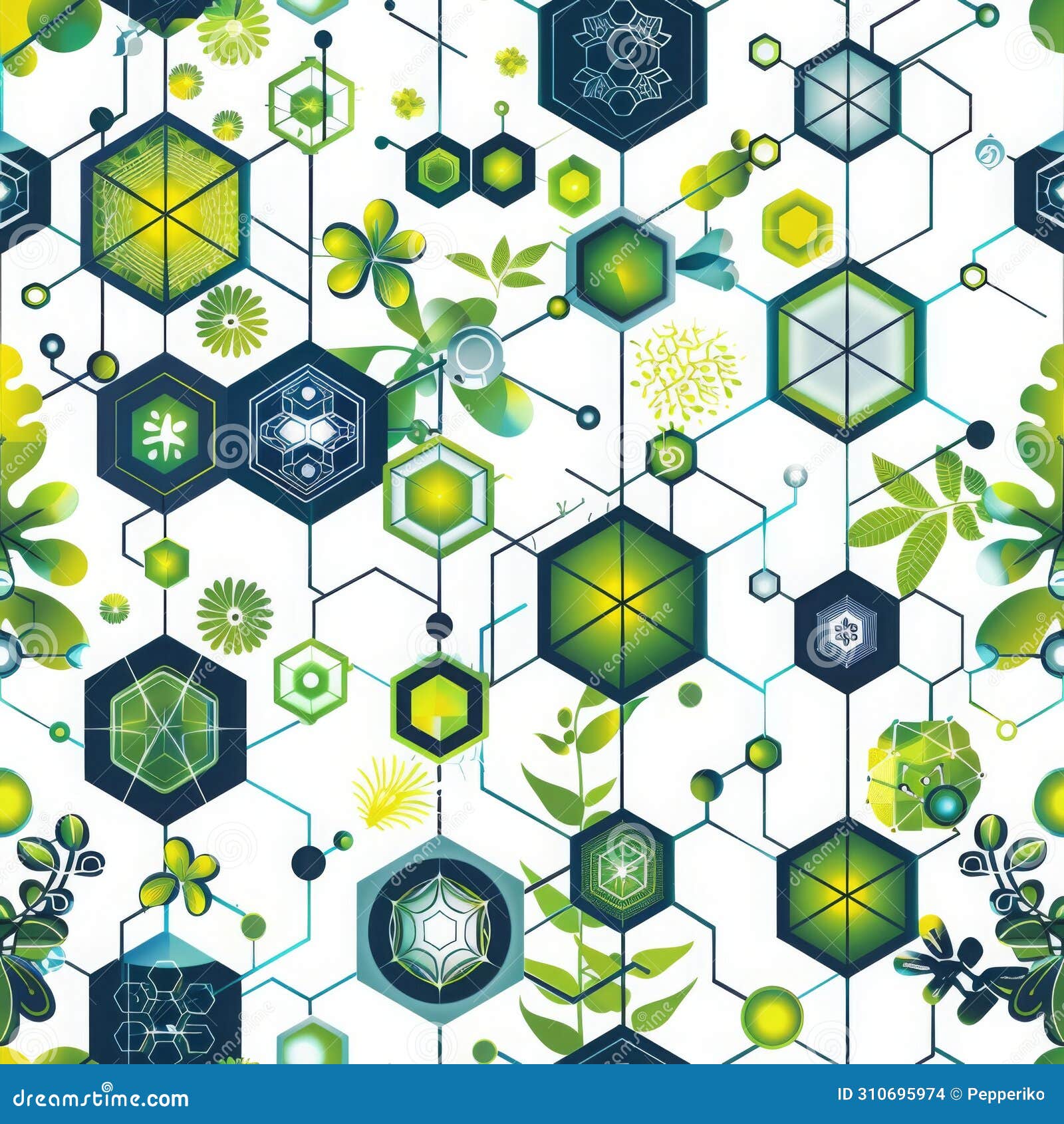 Symbolic Seamless Pattern, Science Research, Green Energy, Alternative ...