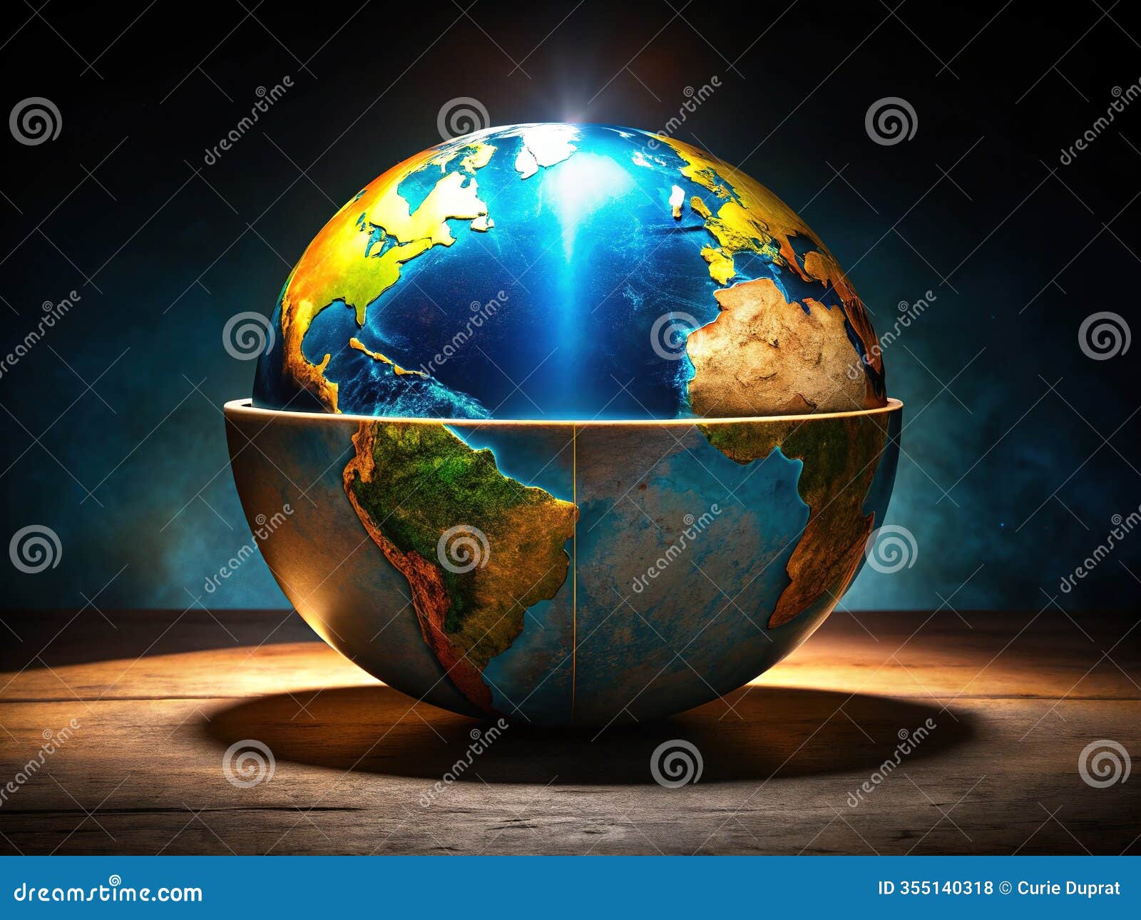 A Symbolic Sliced World Half a Globe in a Cup a Powerful Silhouette ...