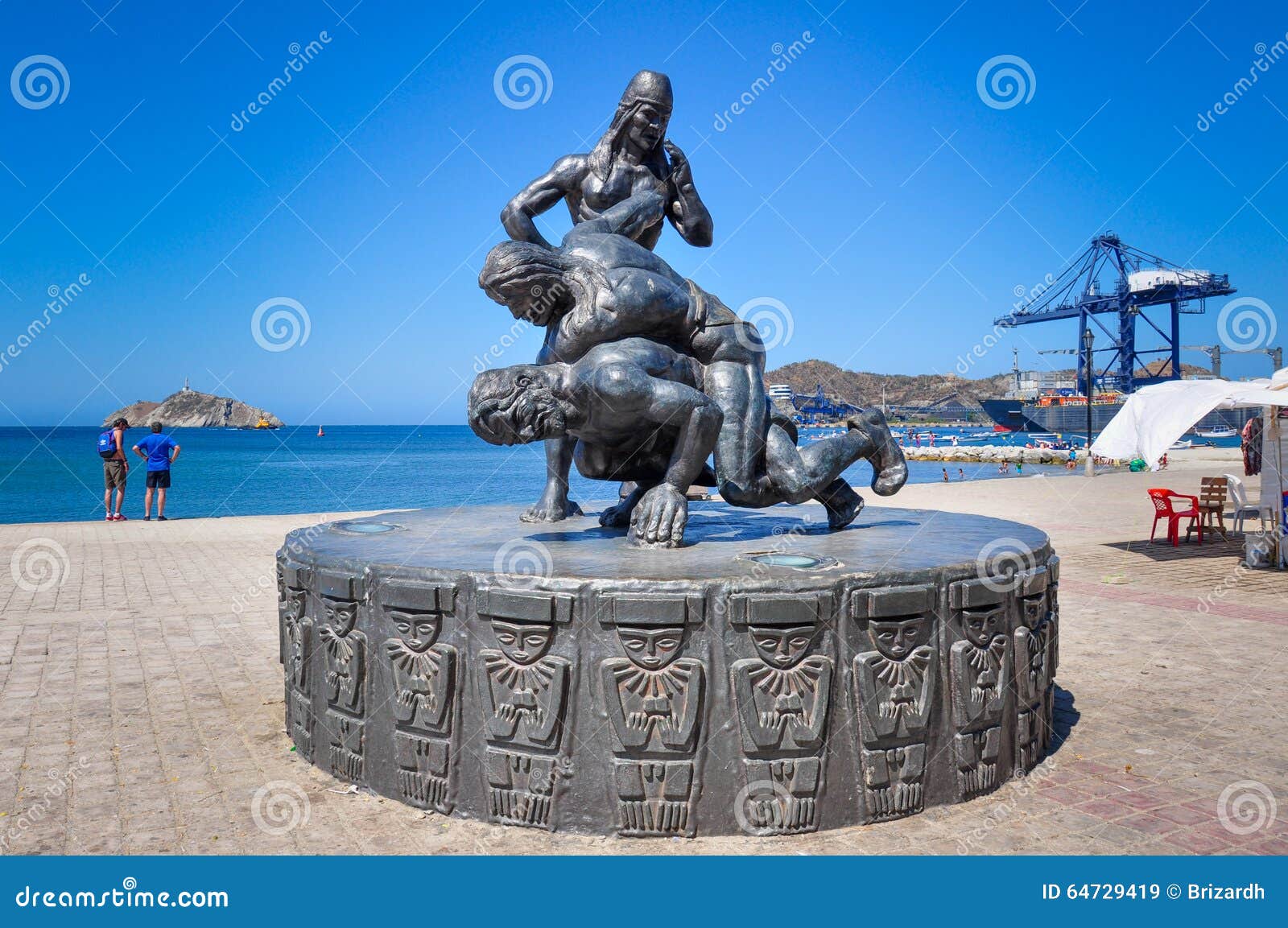 Symbolic Statue in Santa Marta, Colombia Editorial Stock Image - Image ...