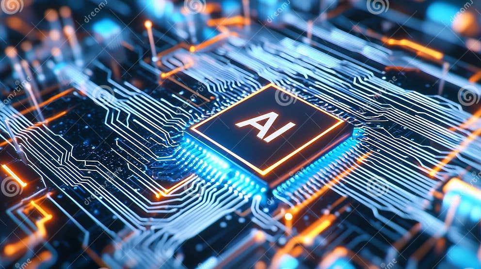 Symbolic of Stock, AI Technology on a Powerful Computer Processor ...