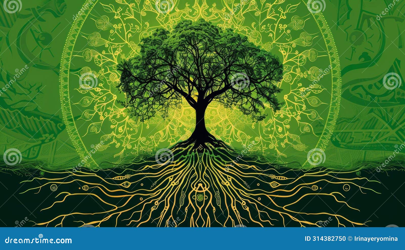 Symbolic Tree Mirroring Human Energy System Illustration Stock Photo ...