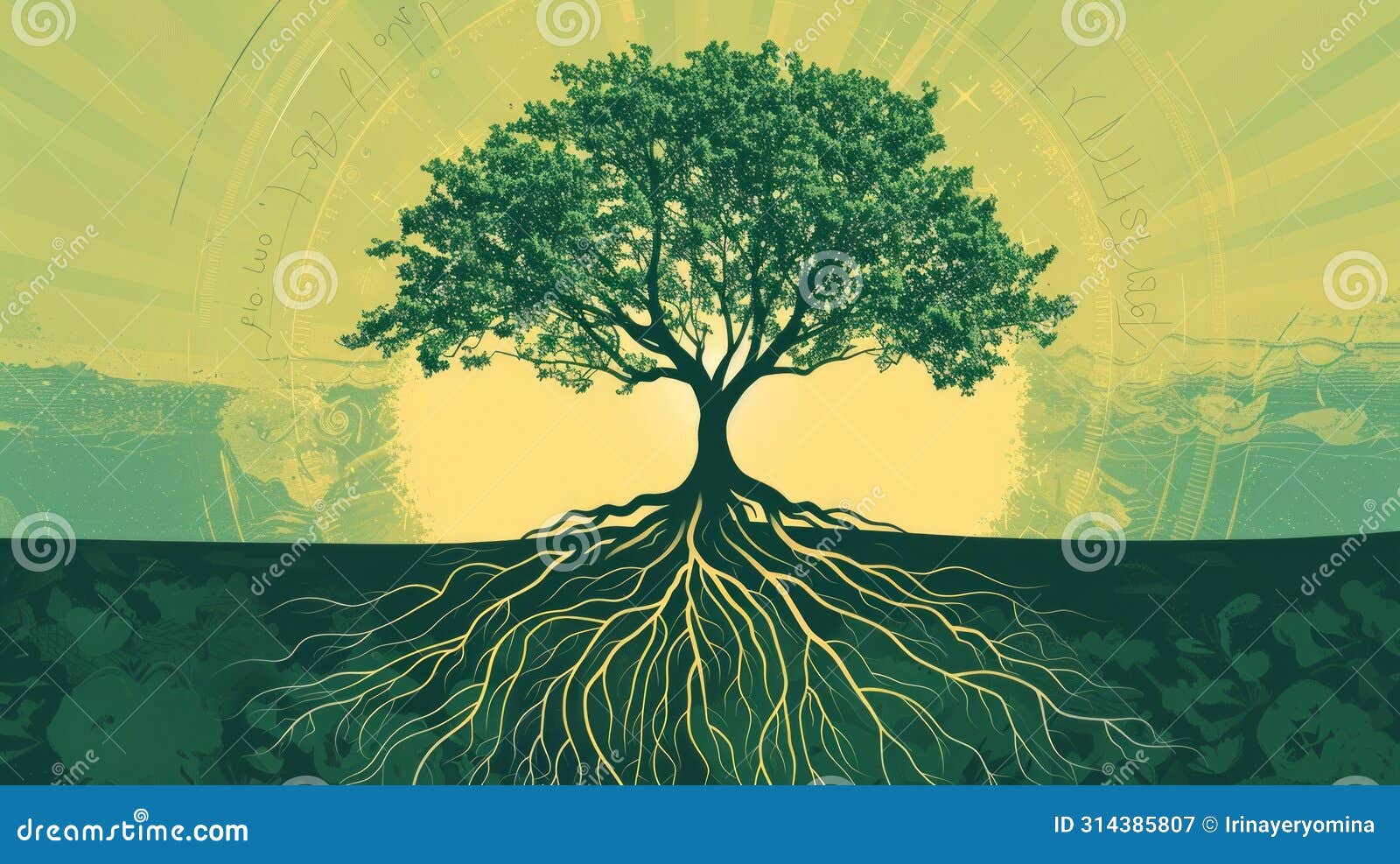 Symbolic Tree Mirroring Human Energy System Illustration Stock Image ...