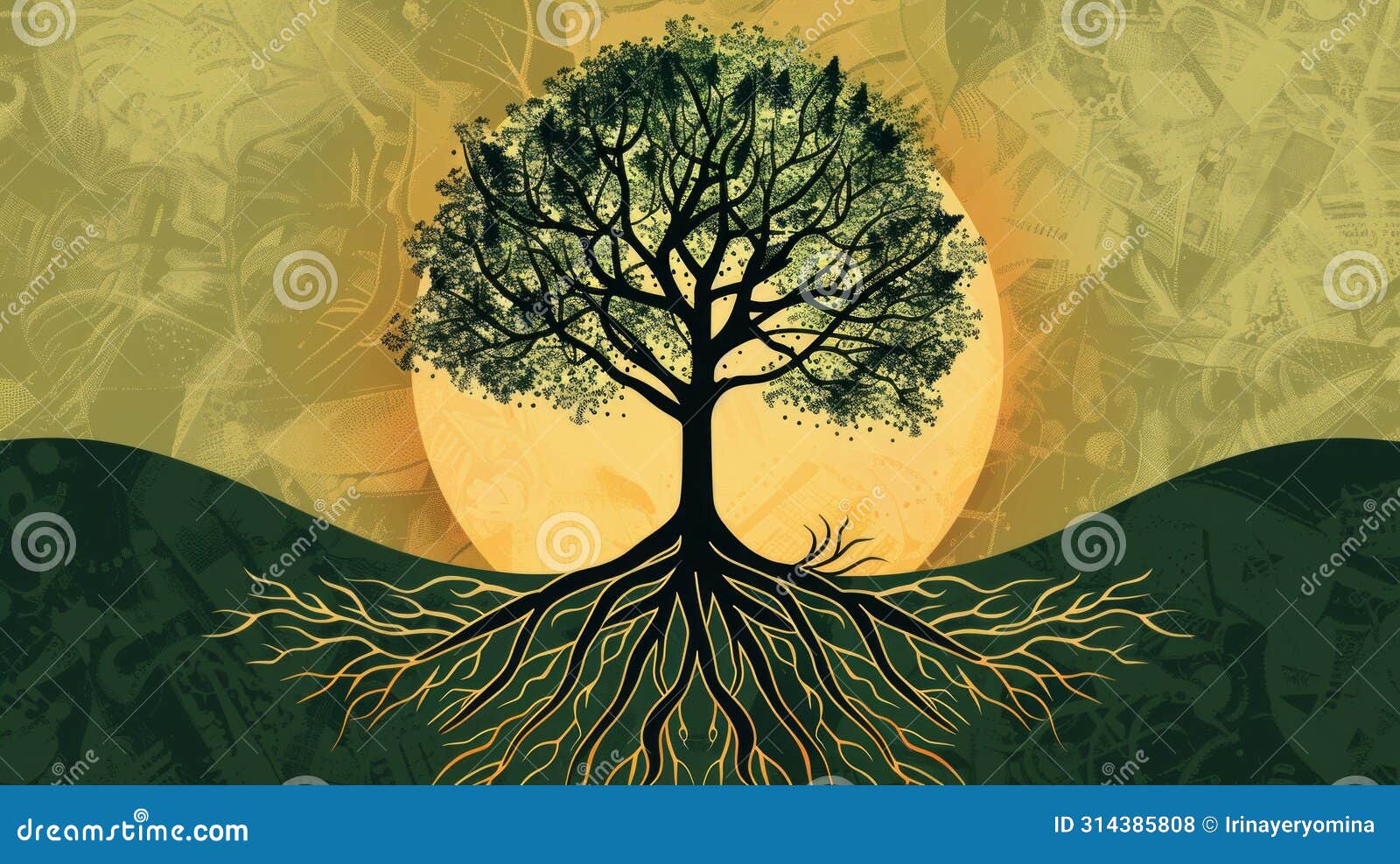 Symbolic Tree Mirroring Human Energy System Illustration Stock Photo ...