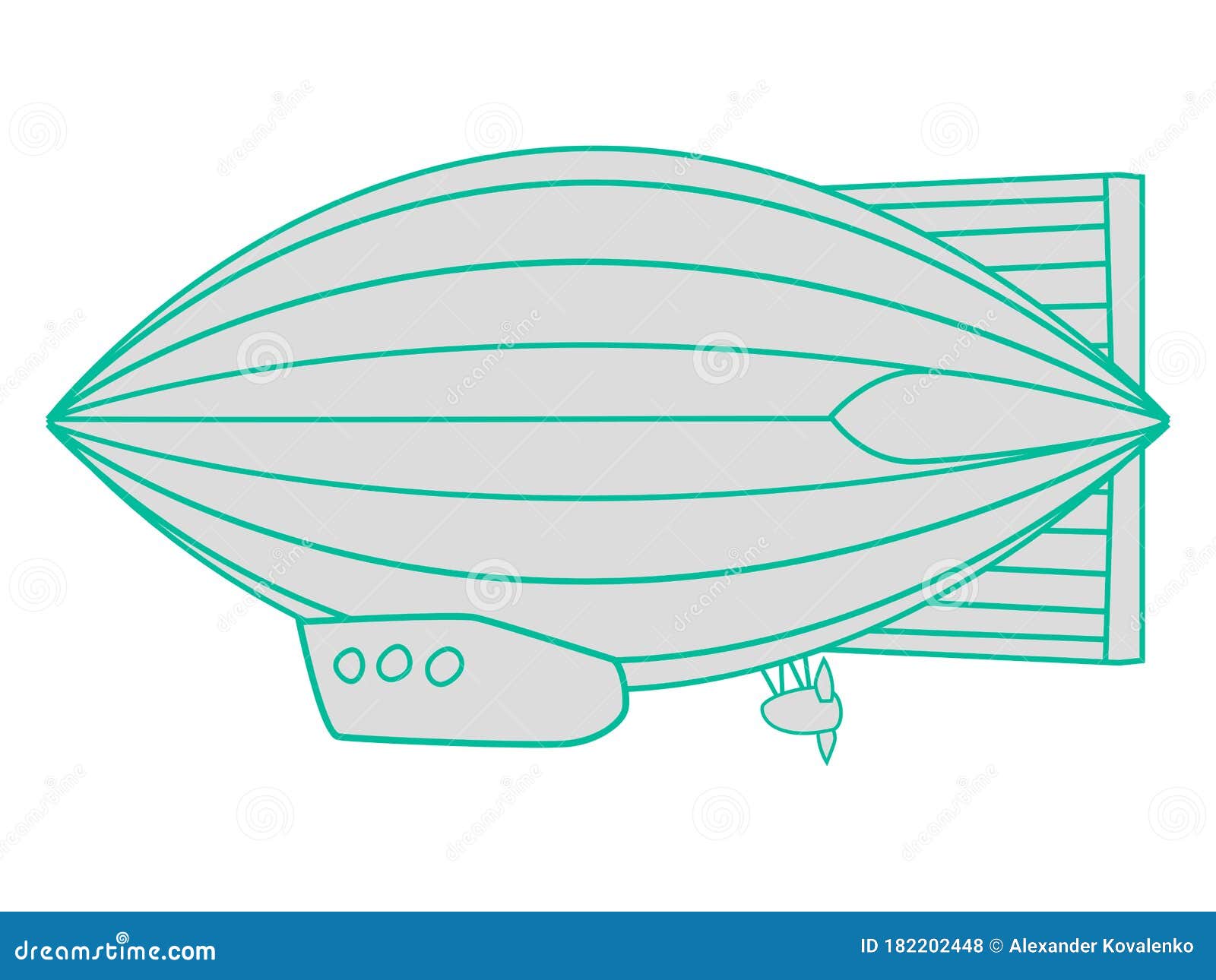 Symbolic, Vector Illustration of Dirigible Stock Illustration ...