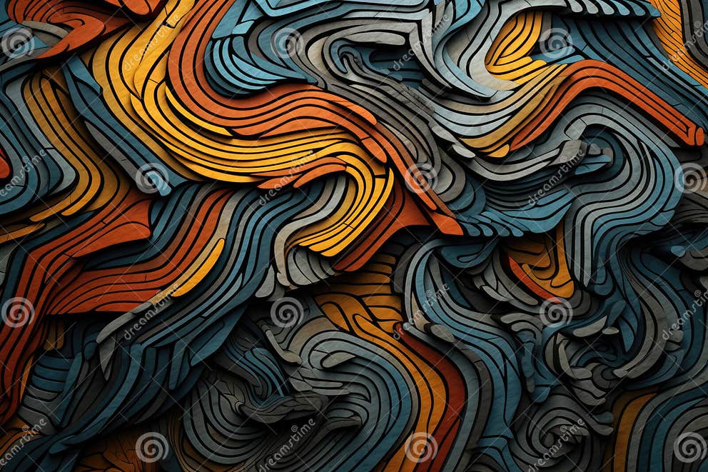 Symbolic Woven Patterns on an Abstract Surface Stock Illustration ...