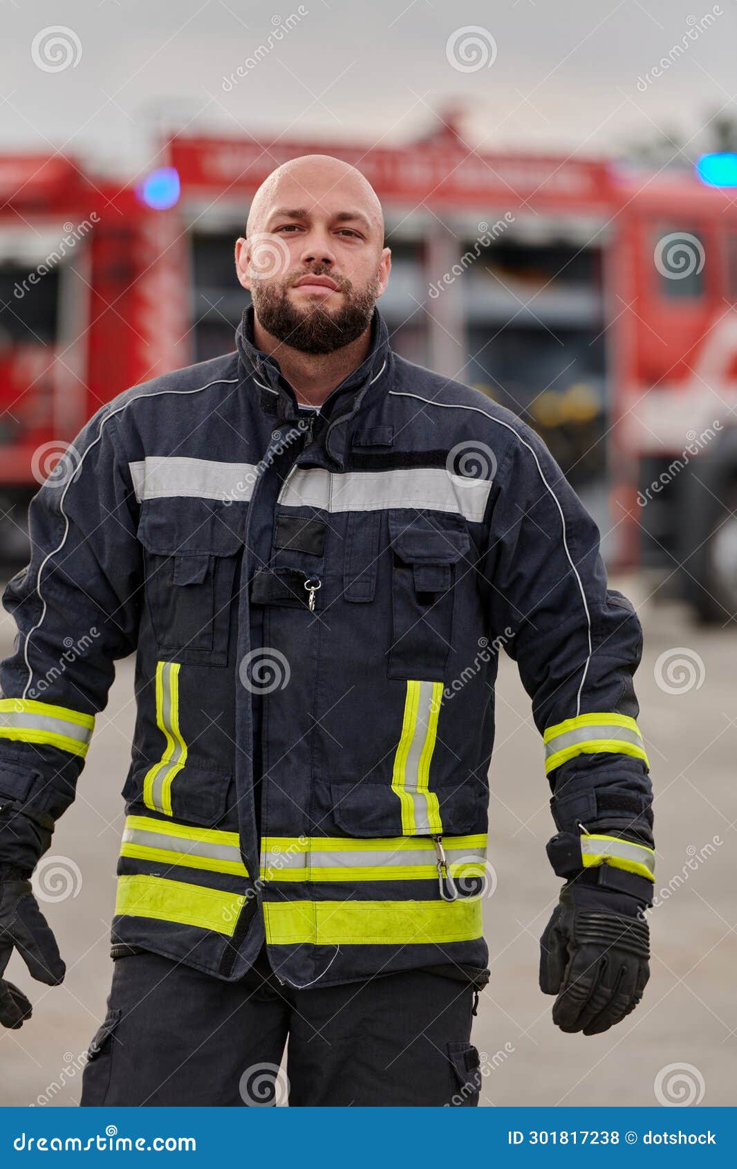 A Symbolically Brave Firefighter Strides Forward with Unwavering ...