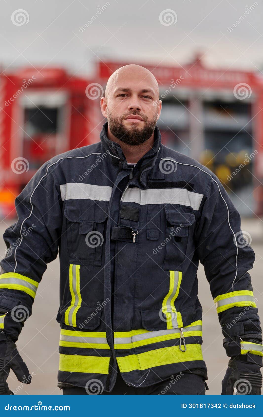 A Symbolically Brave Firefighter Strides Forward with Unwavering ...