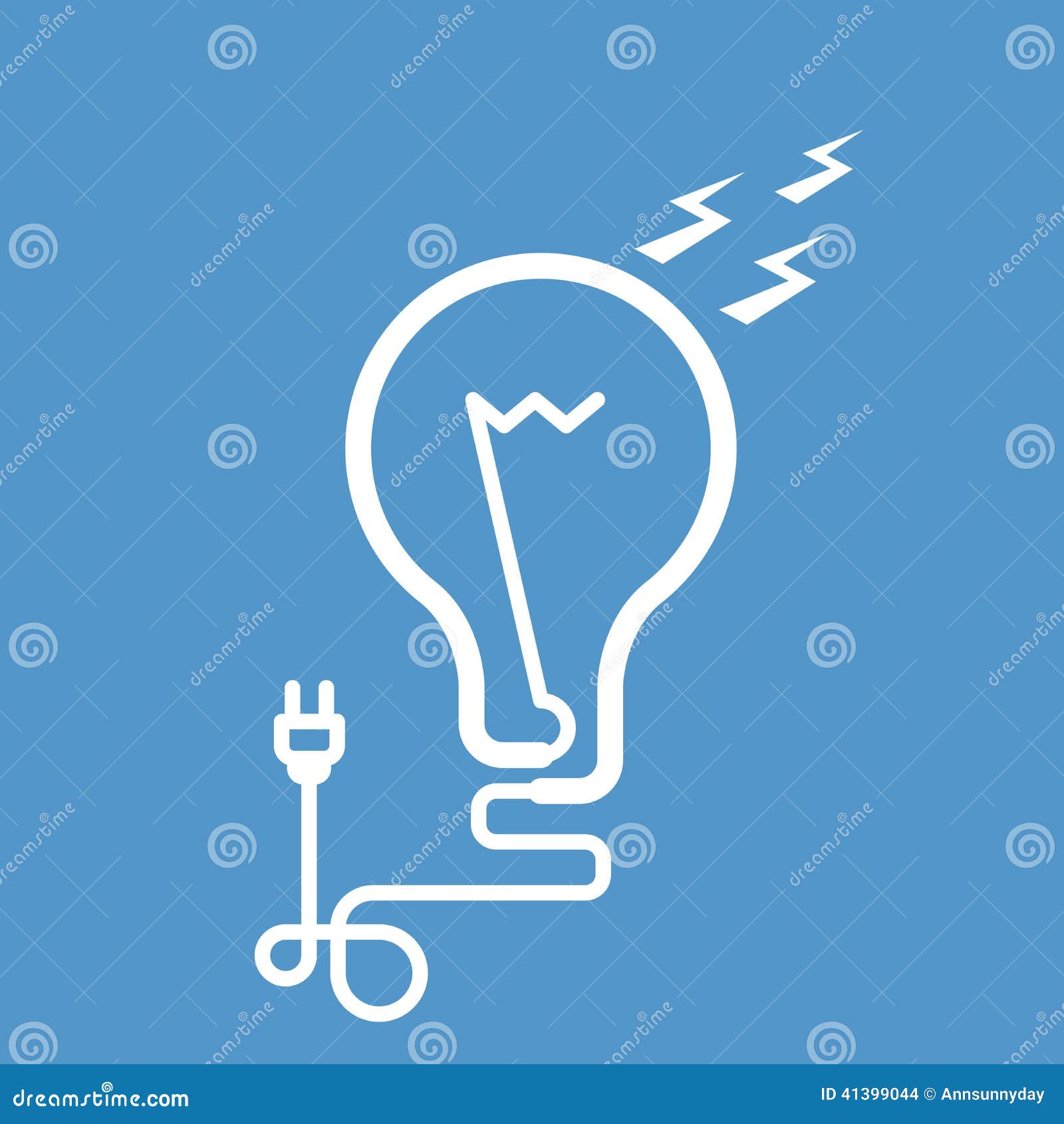 Symbolische Gloeilamp Met Elektrische Stop Vector Illustratie ...