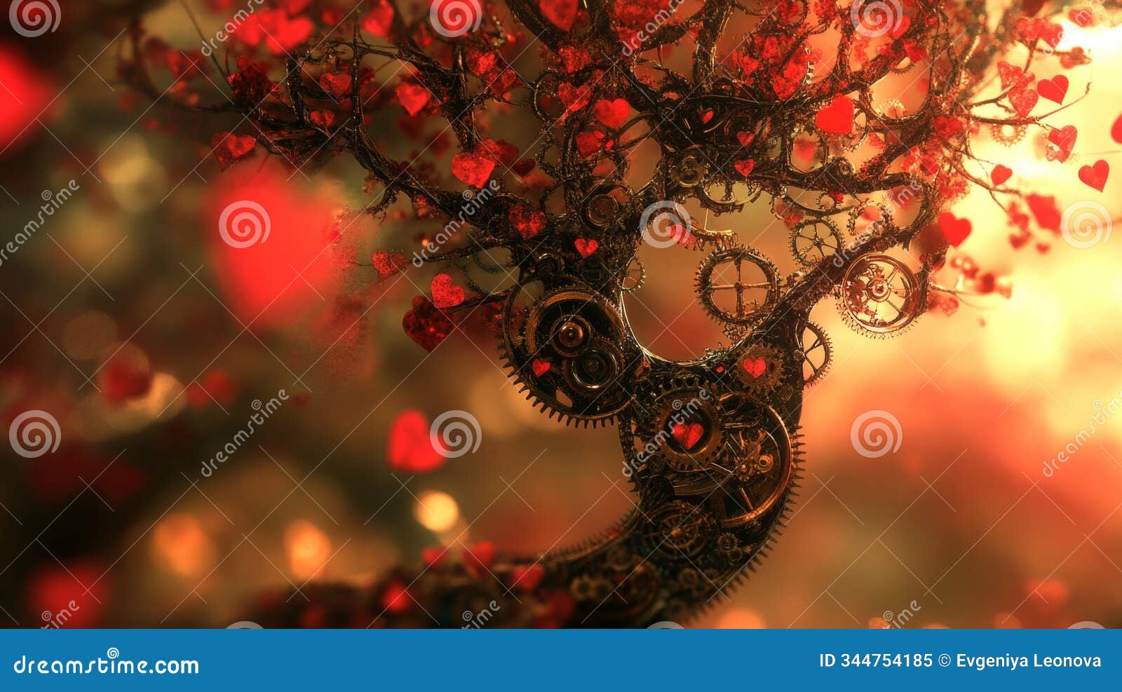 The Symbolism of Love and Mechanism a Harmonious Tree Intertwined with ...