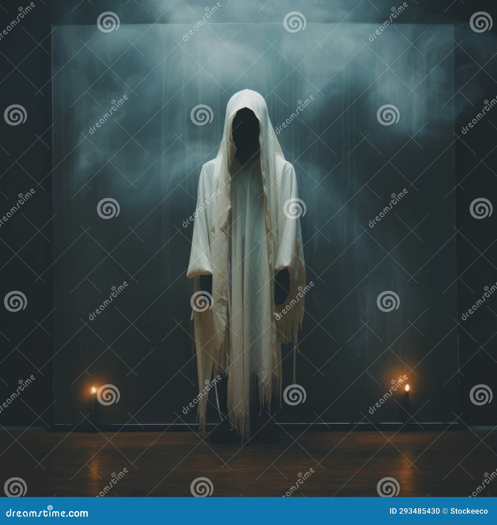 Symbolism Minimalism Haunting Ghost In White Robe Stock Illustration Illustration Of Robe