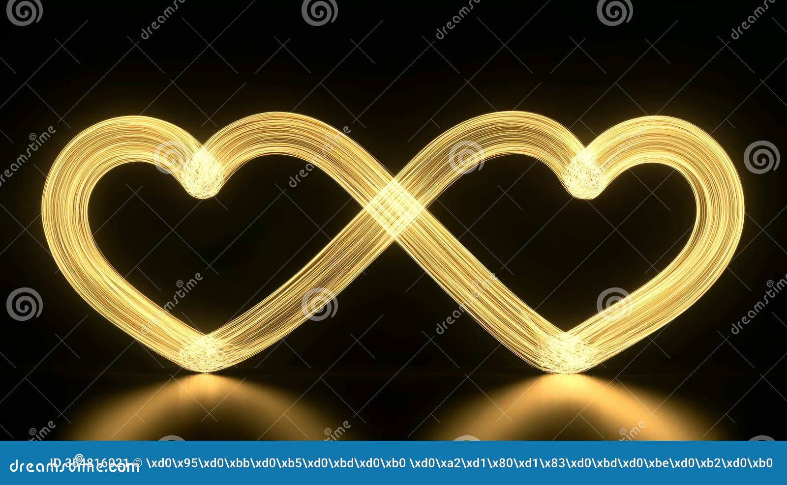 Symbolizing Eternal Love, Two Glowing Hearts Intertwined in an Infinity ...
