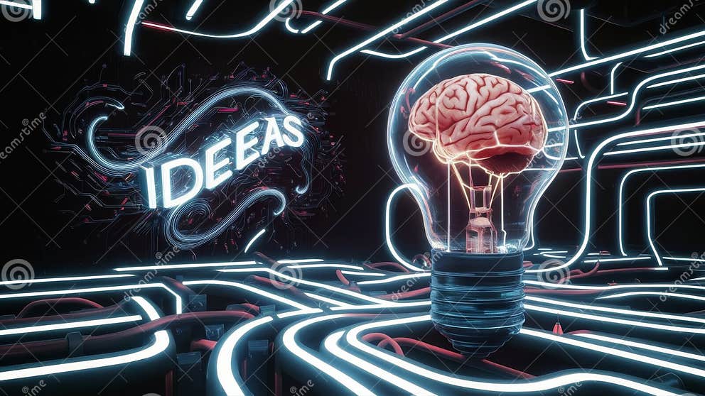 Symbolizing Future Tech, Intersects with a Brain Backdrop, Symbolizing ...