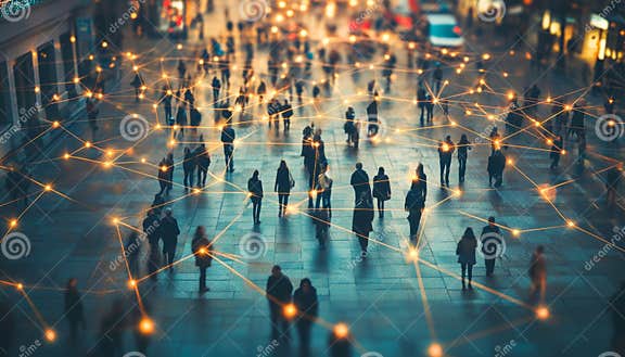 Symbolizing Globalization and Technology People Interconnected by a ...