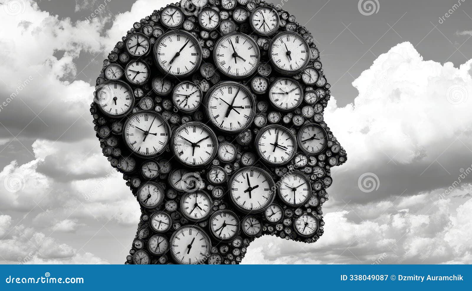 Symbolizing Time, this Silhouette Represents a Human Face Formed by ...
