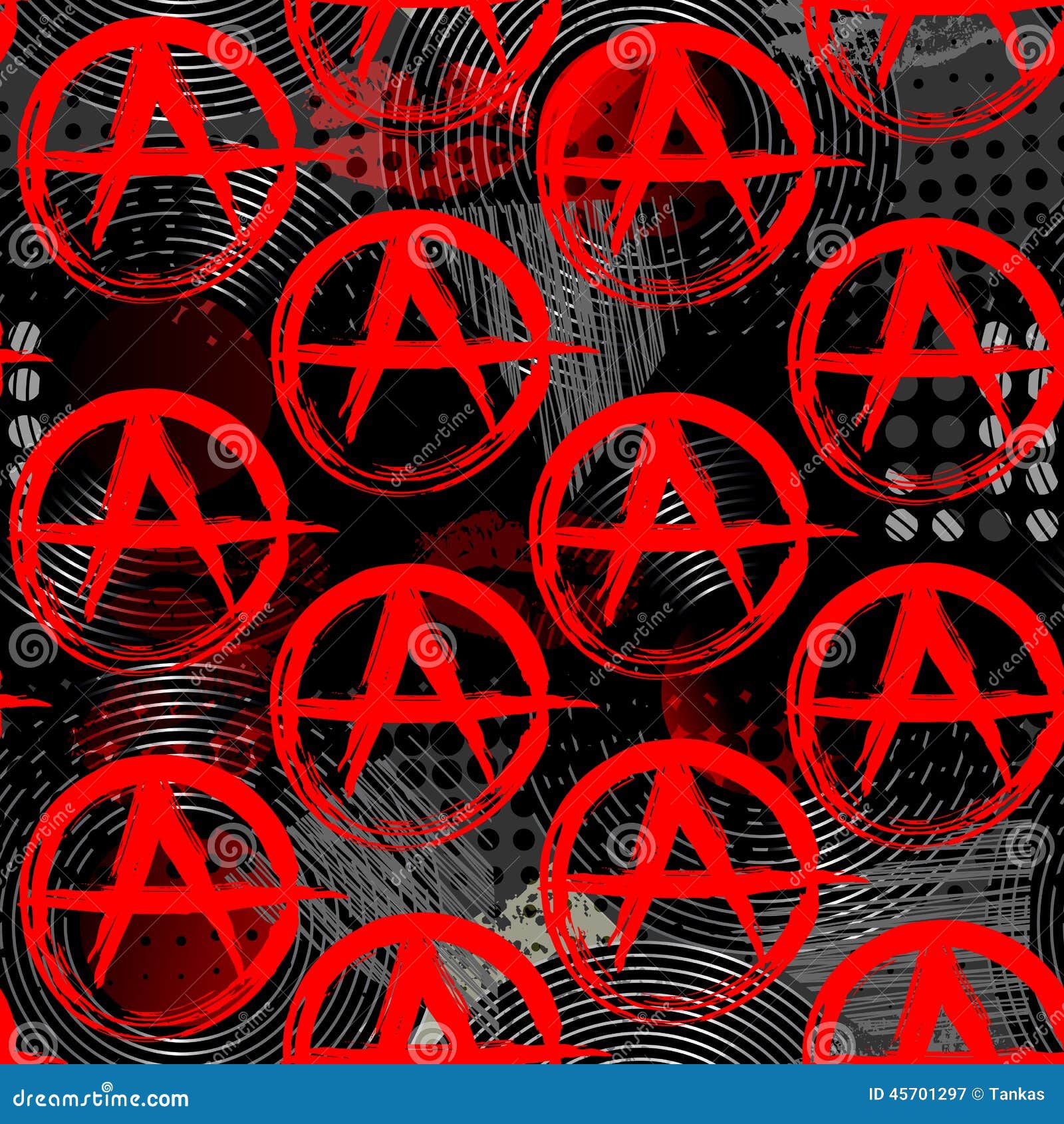 Symbols of Anarchy Punk Pattern Stock Vector - Illustration of backdrop ...