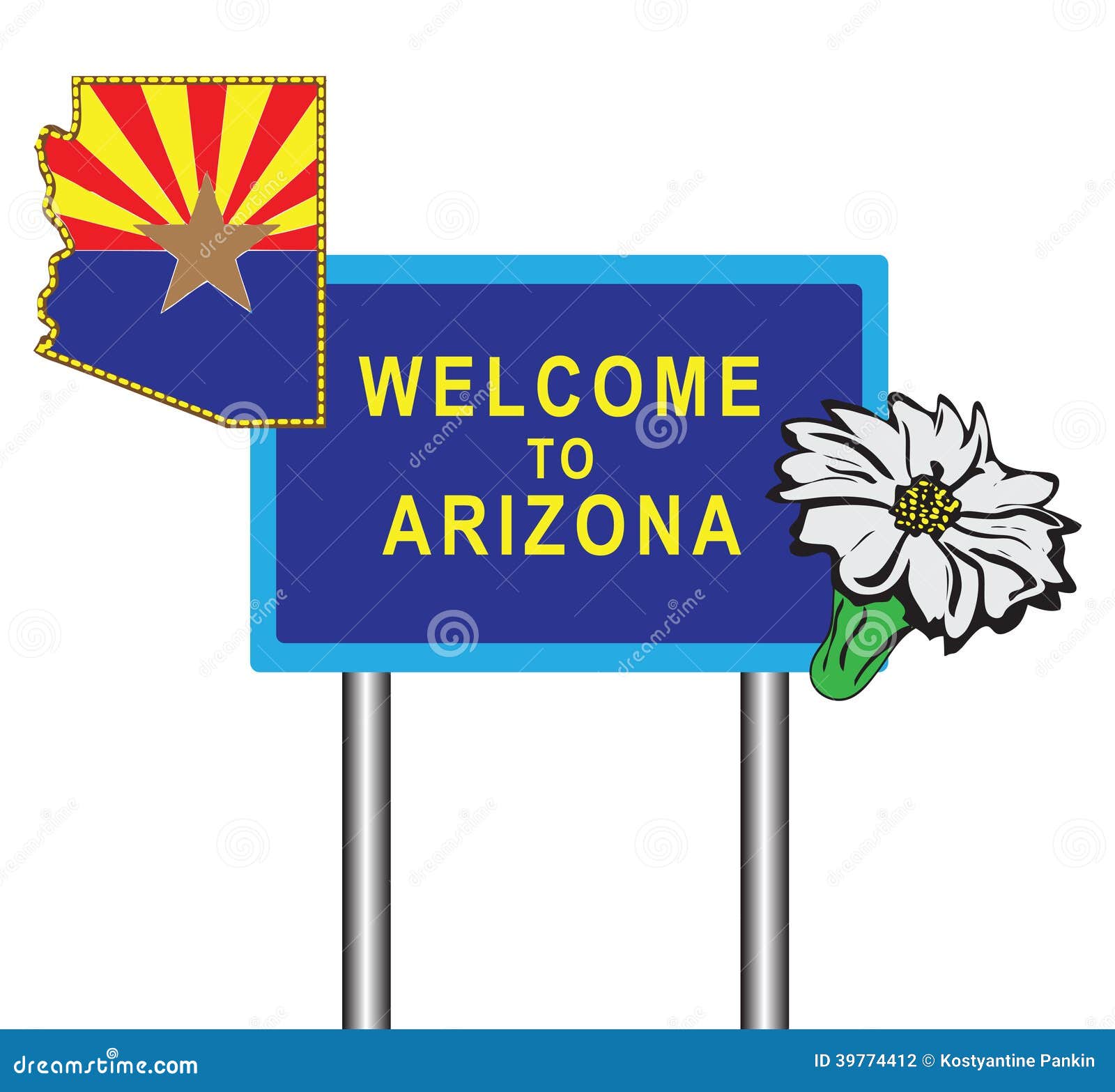Symbols of Arizona stock vector. Illustration of concept - 39774412