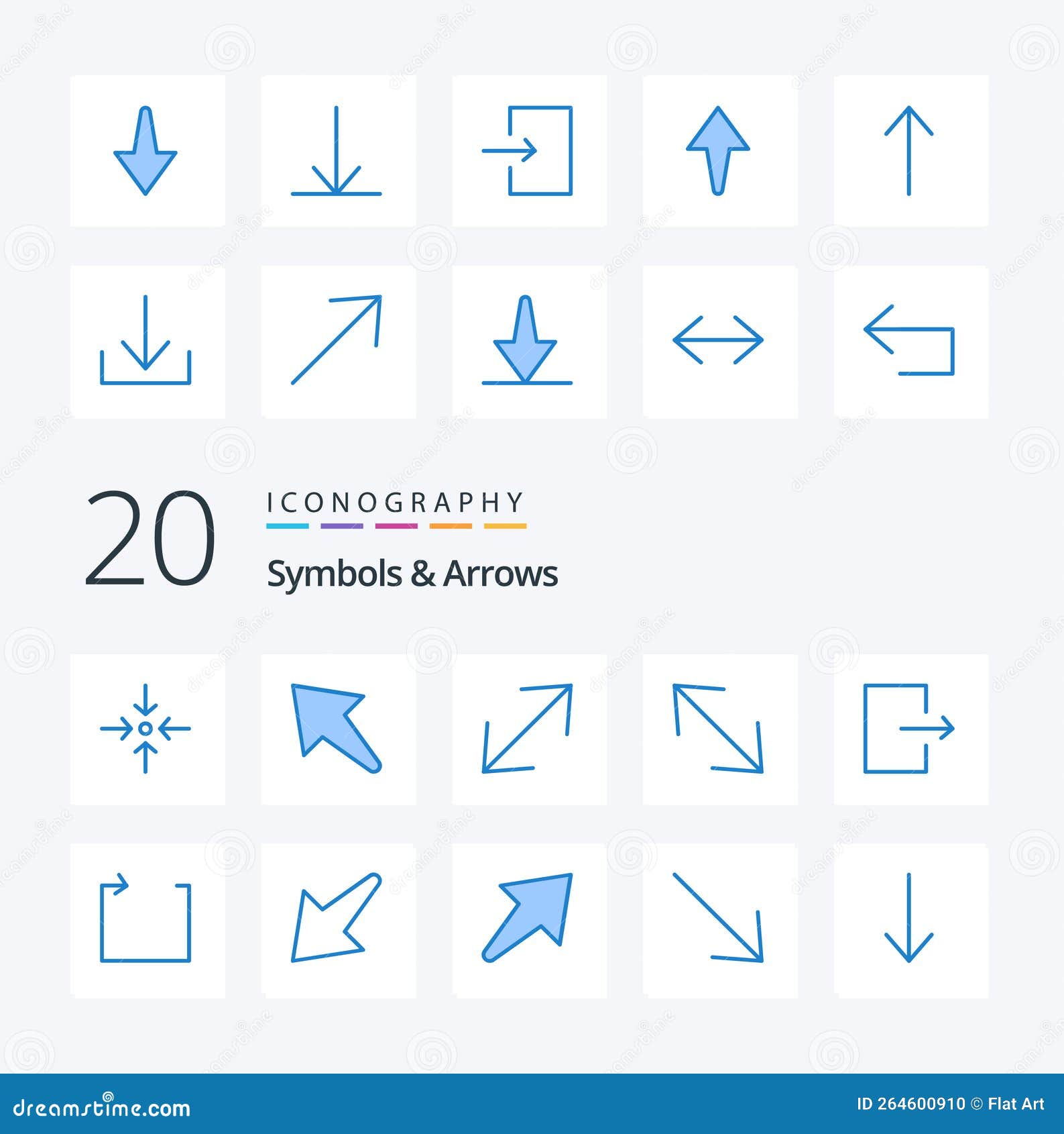 20 Symbols Arrows Blue Color Icon Pack Like Left Arrow Scale Repeat ...