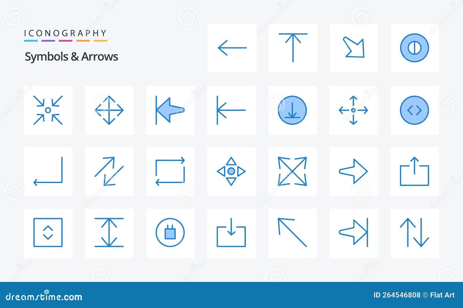 25 Symbols Arrows Blue Icon Pack Stock Vector - Illustration of ...