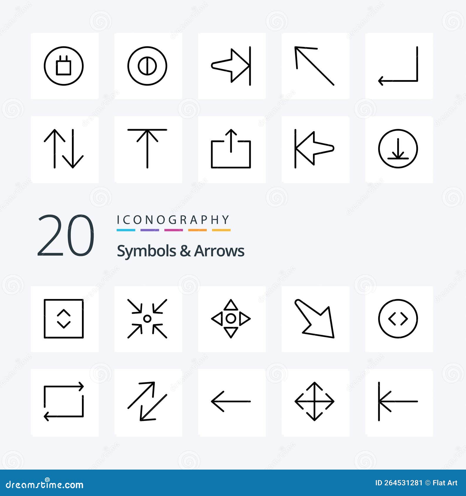 20 Symbols Arrows Line Icon Pack Like Repeat Arrow Navigate Enlarge ...