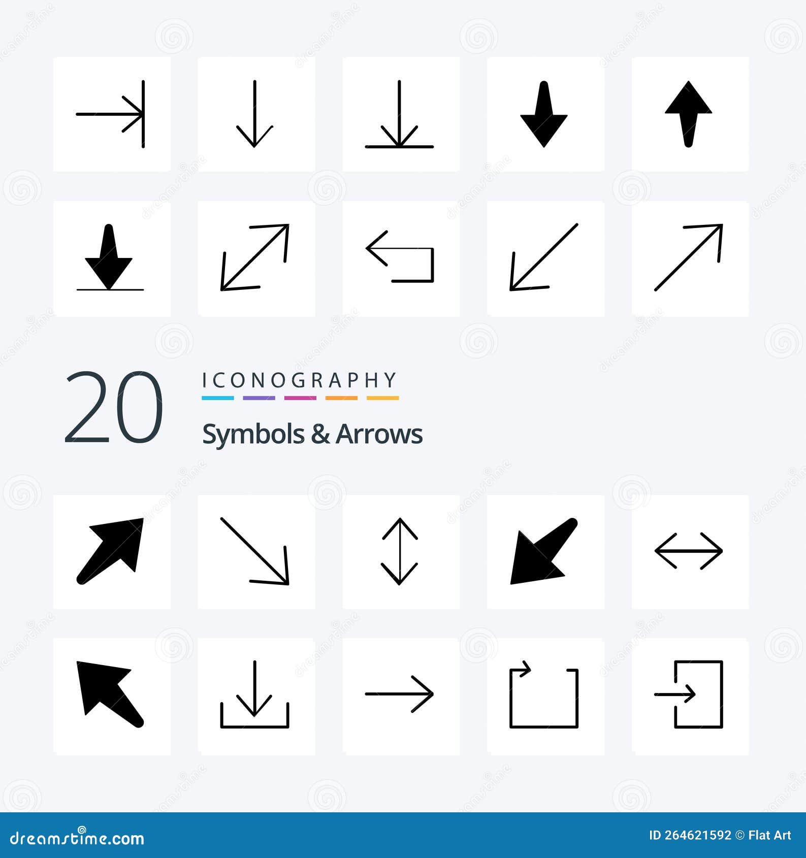 20 Symbols Arrows Solid Glyph Icon Pack Like Corner Down Finish Bottom ...