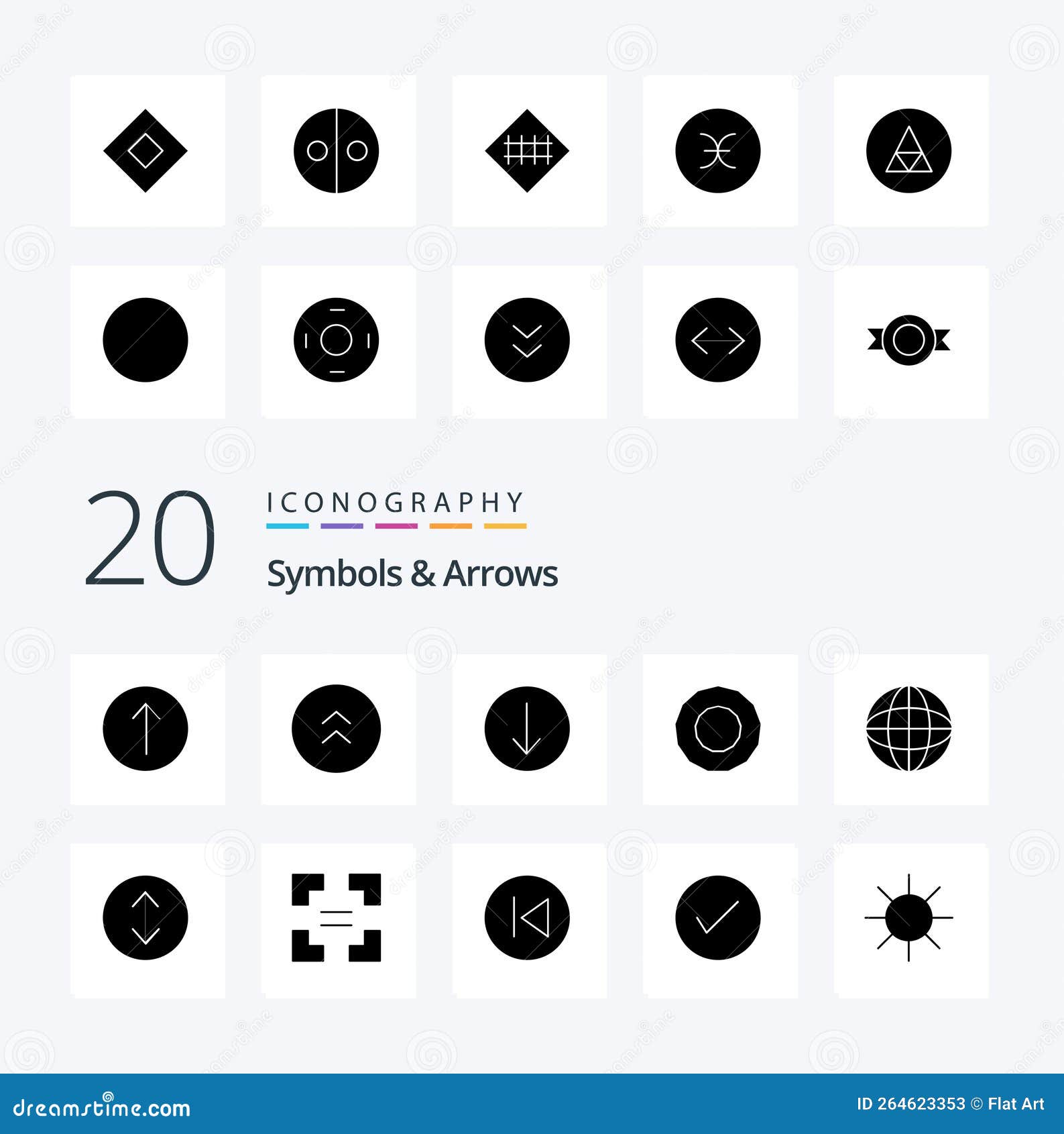 20 Symbols Arrows Solid Glyph Icon Pack Like Full Screen Arrows Symbol ...