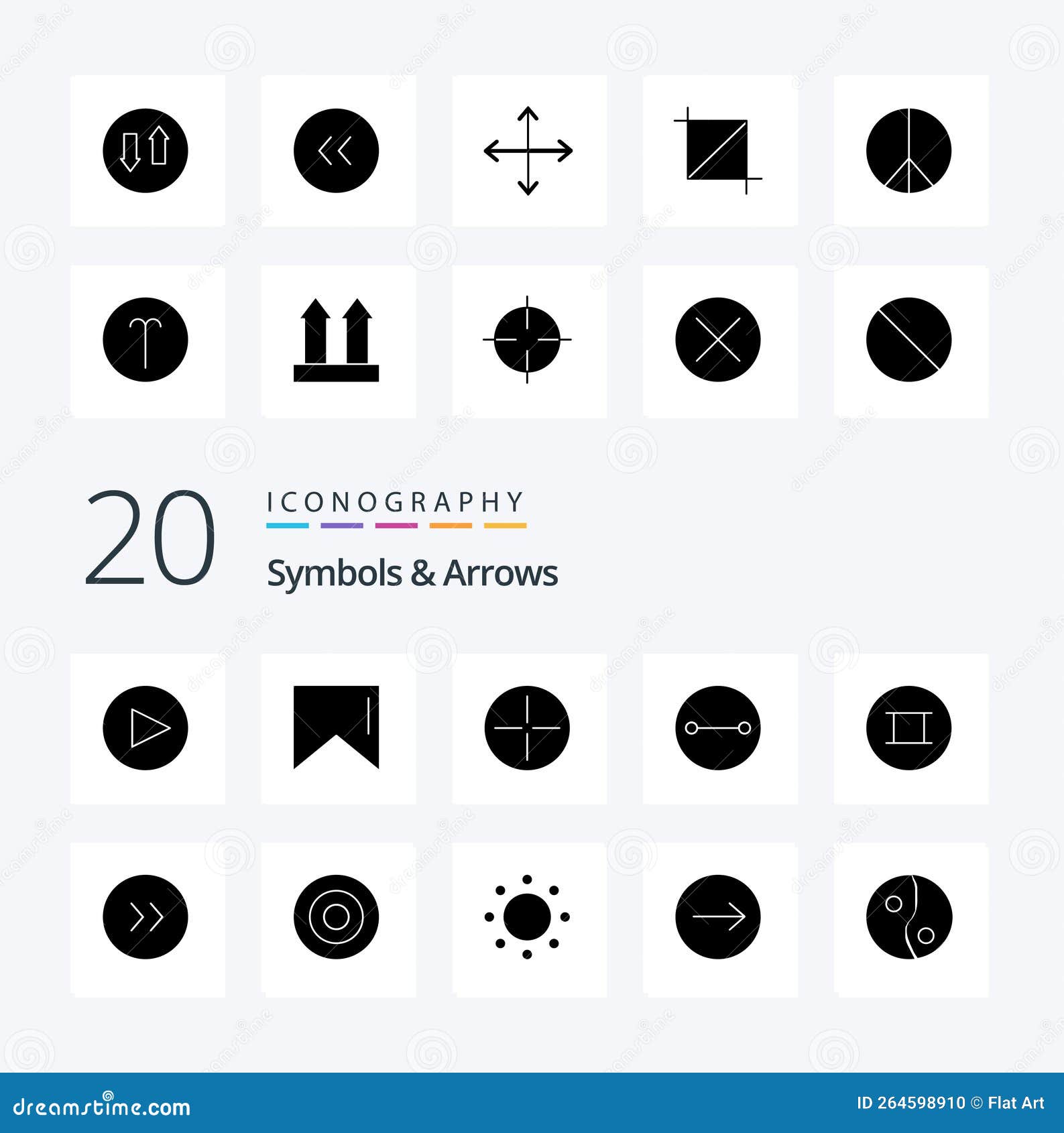 20 Symbols Arrows Solid Glyph Icon Pack Like Symbols Sign Circle ...