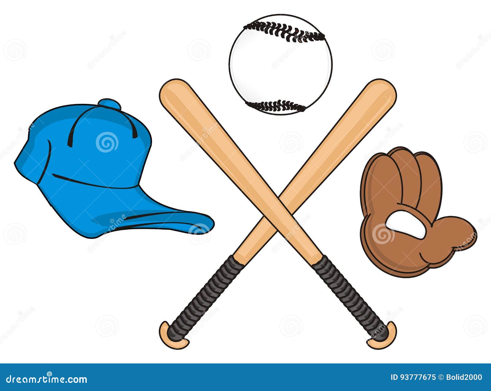 Symbols of baseball play stock illustration. Illustration of bats ...