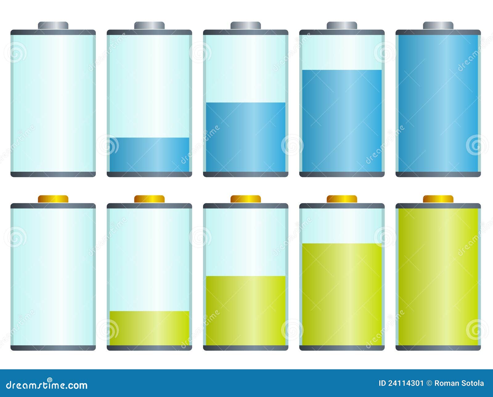 Symbols of battery level stock vector. Illustration of indicator - 24114301