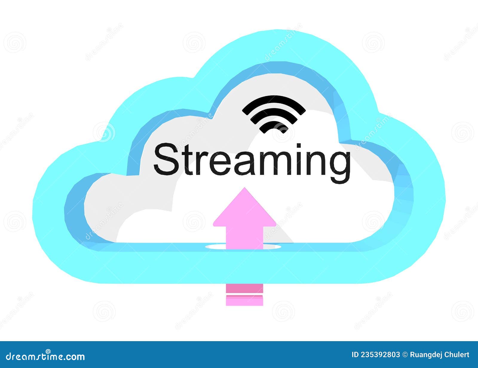 Icon-Symbol : Cloud Solution for Video Streaming. 3D Icon Network ...