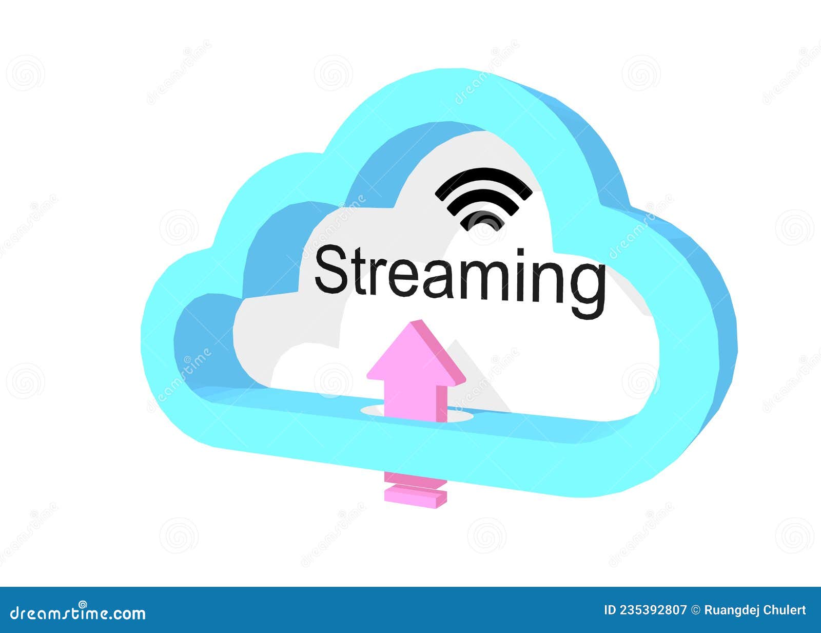 Icon-Symbol : Cloud Solution for Video Streaming. 3D Icon Network ...