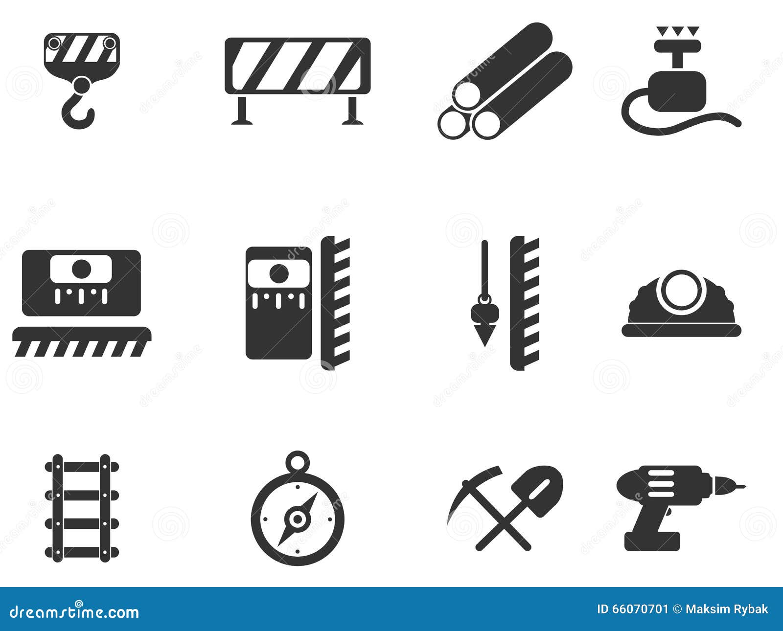 Symbols of Building Equipment Stock Vector - Illustration of shovel ...