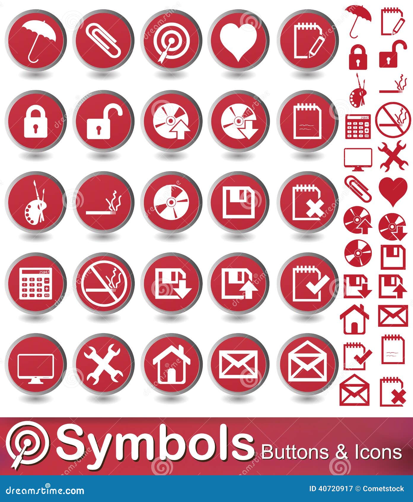 Symbols buttons and icons stock vector. Illustration of right - 40720917