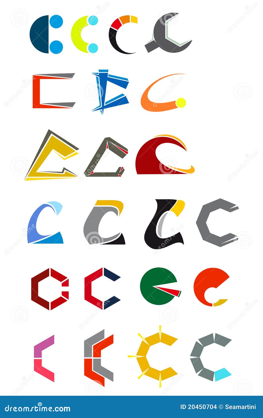 Symbols of C letter stock vector. Illustration of sign - 20450704