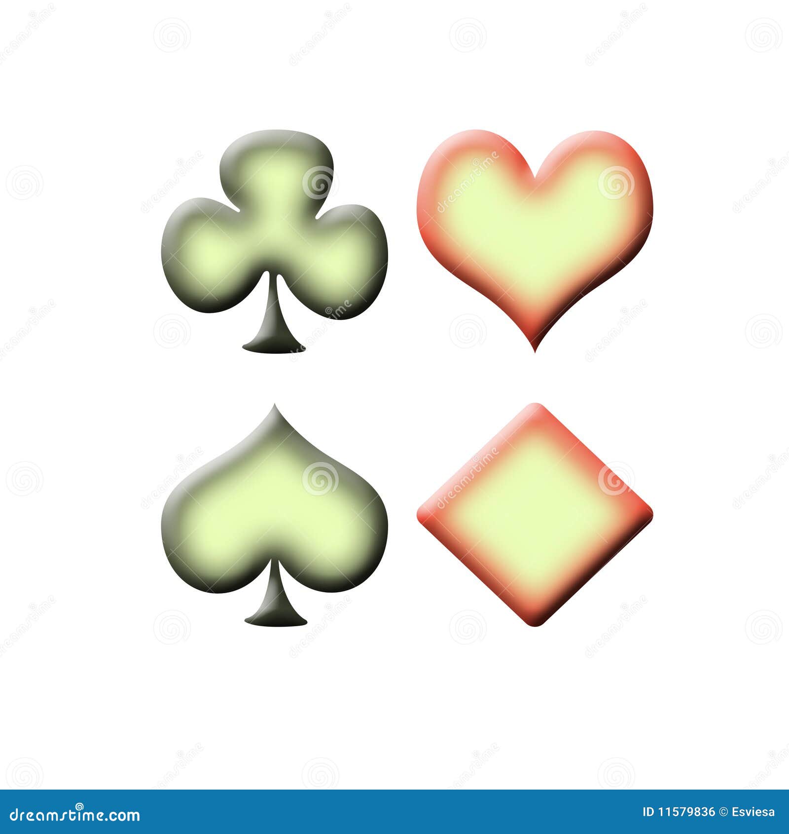 Symbols of card game stock illustration. Illustration of green - 11579836