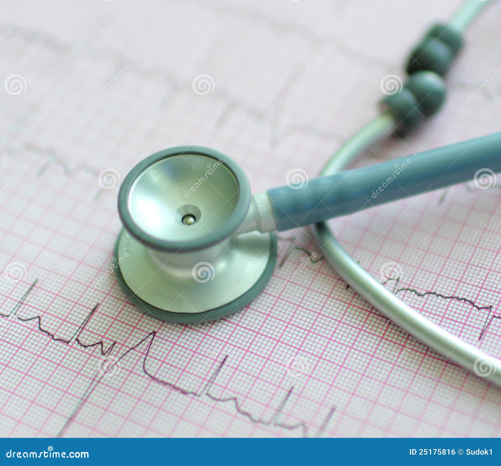 Symbols Of Cardiology - Stethoscope And ECG Stock Photography ...
