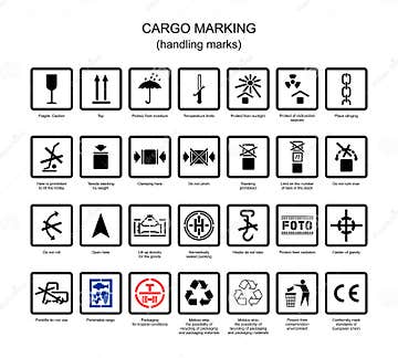Symbols for cargo marking stock vector. Illustration of isolated - 84680107