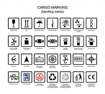 Symbols for cargo marking stock vector. Illustration of isolated - 84680107