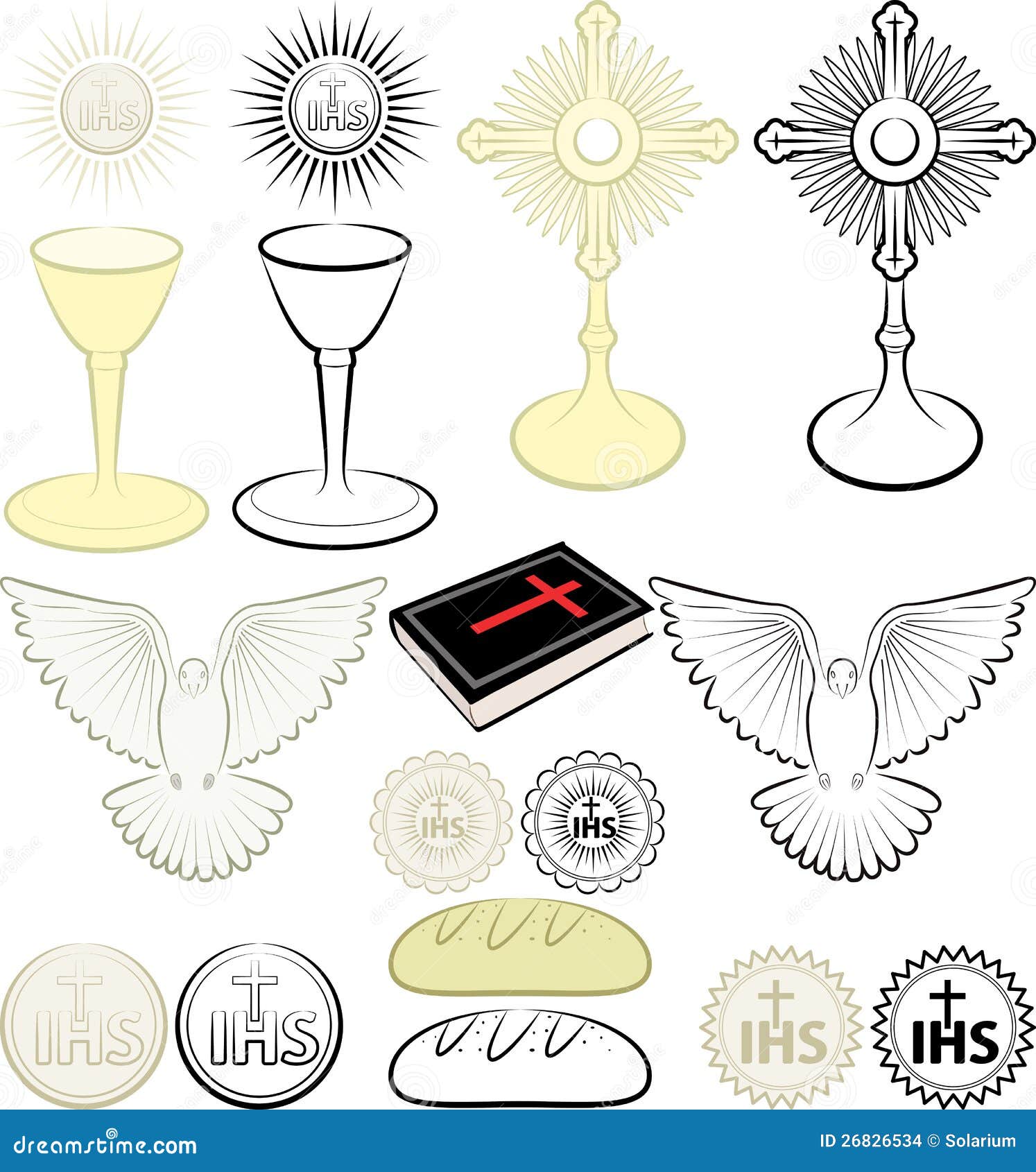 Symbols of Christianity stock vector. Illustration of communion - 26826534