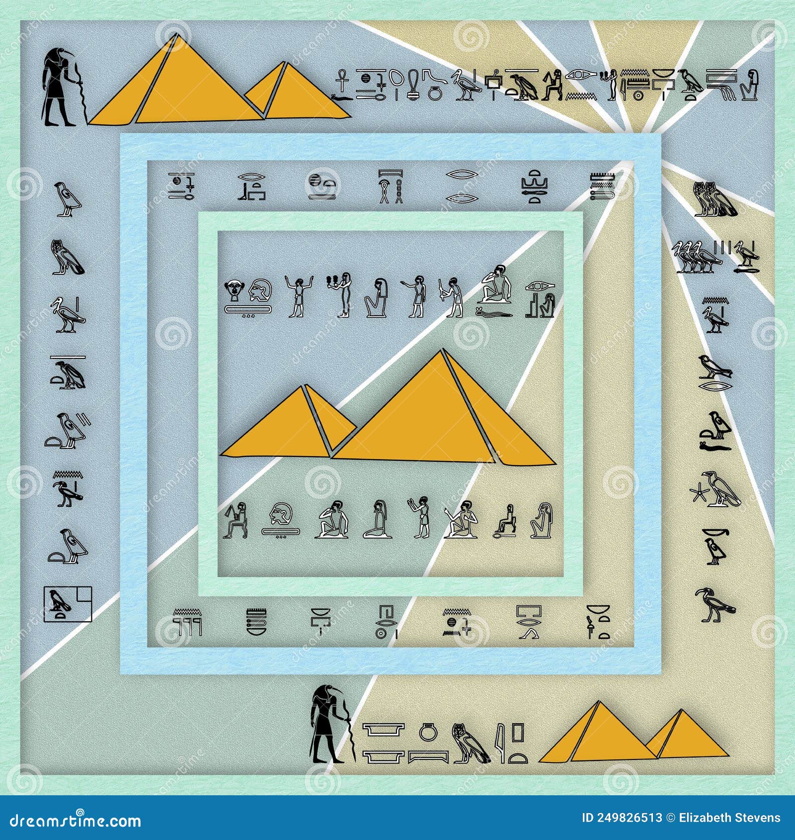 Symbols and Colors of Ancient Egypt Stock Illustration - Illustration ...