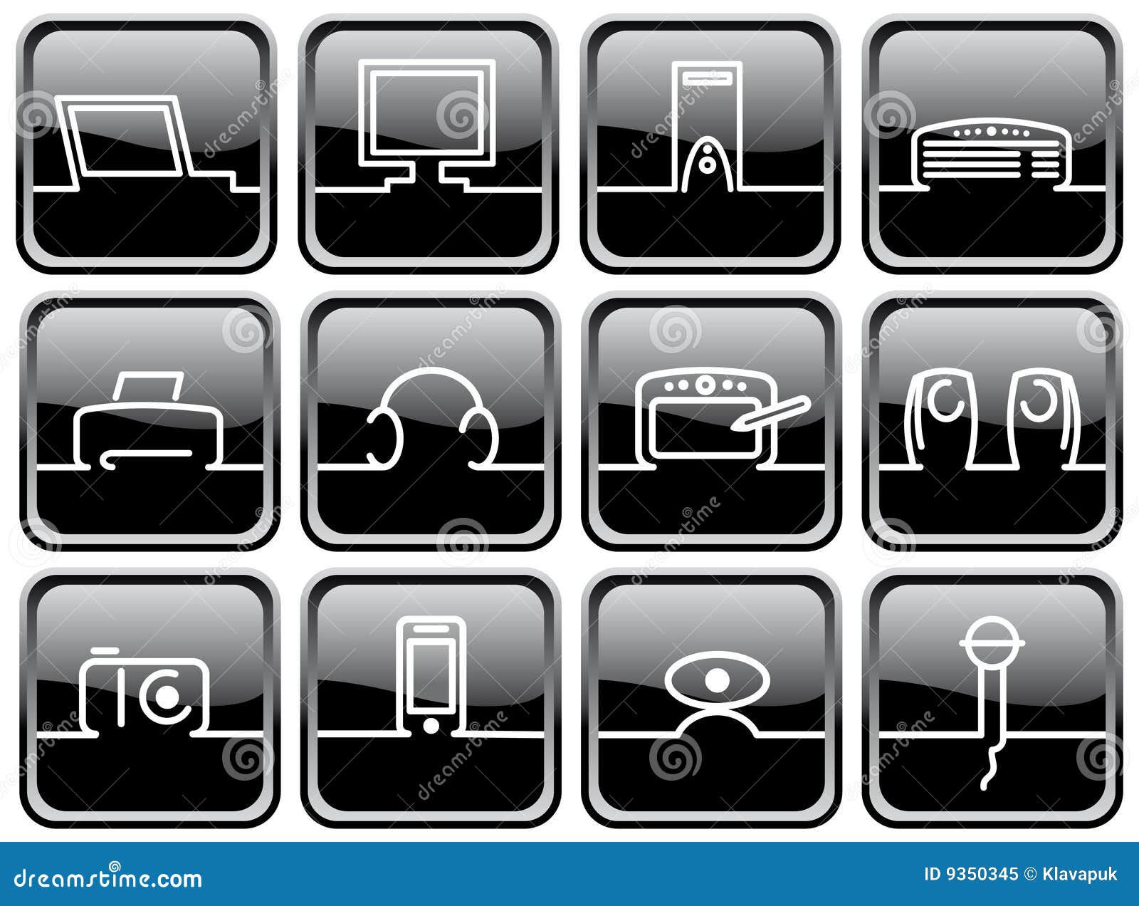 Symbols of Computer Technics Stock Vector - Illustration of monitor ...