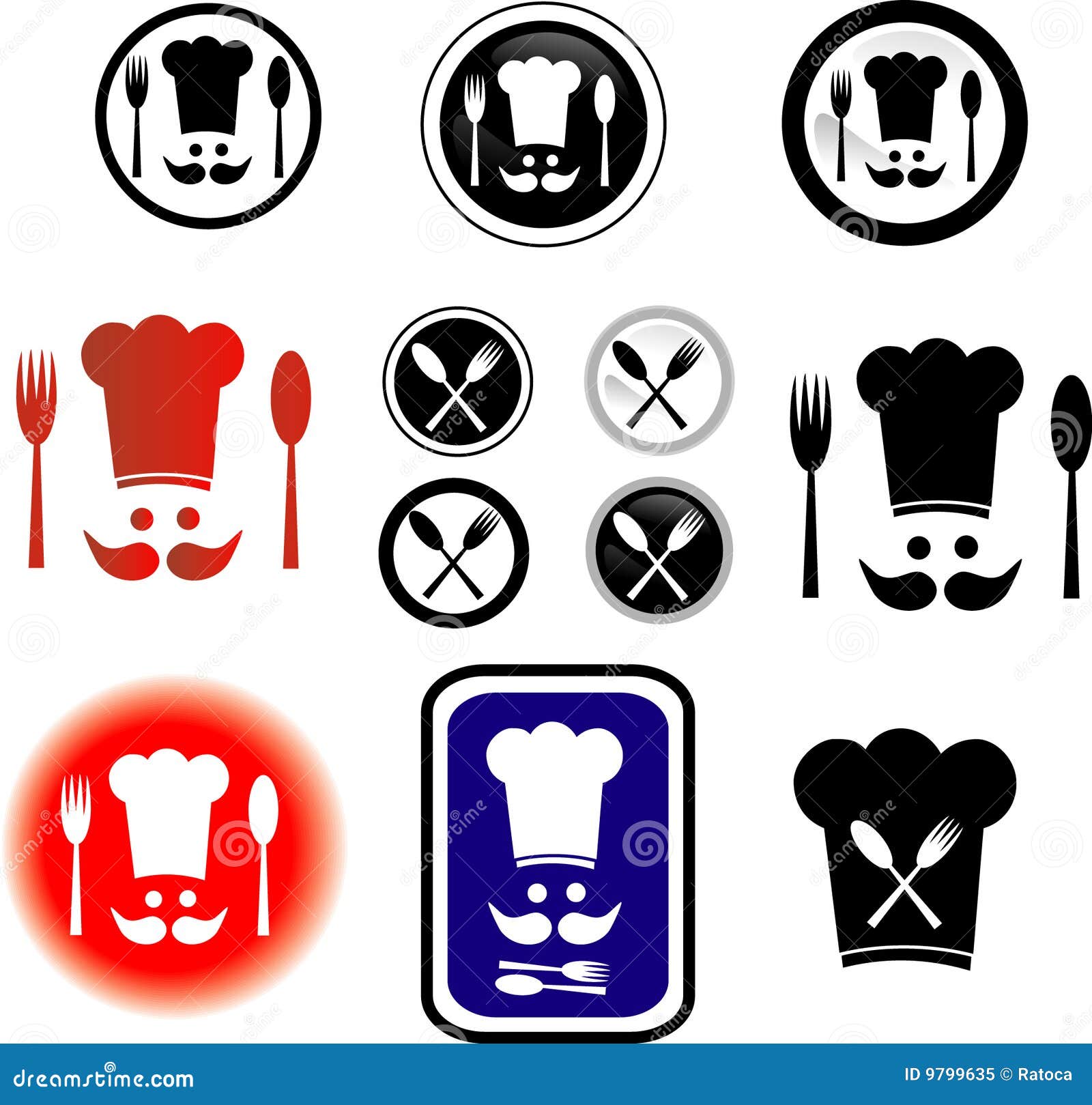 Symbols cook stock vector. Illustration of cook, spoon - 9799635